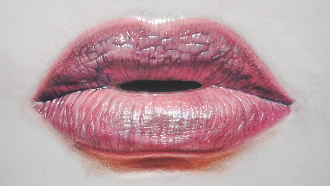 Realistic lips drawing with soft pastels easy shading art tutorial