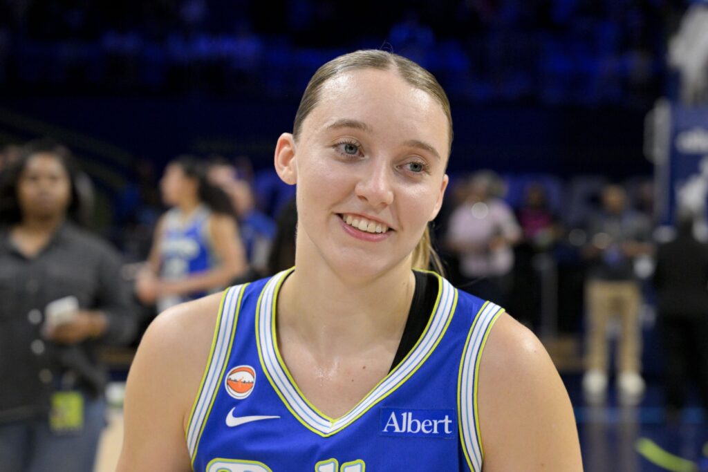 Watch: WNBA star Paige Bueckers spends time with fans at Spurs-OKC Game 7