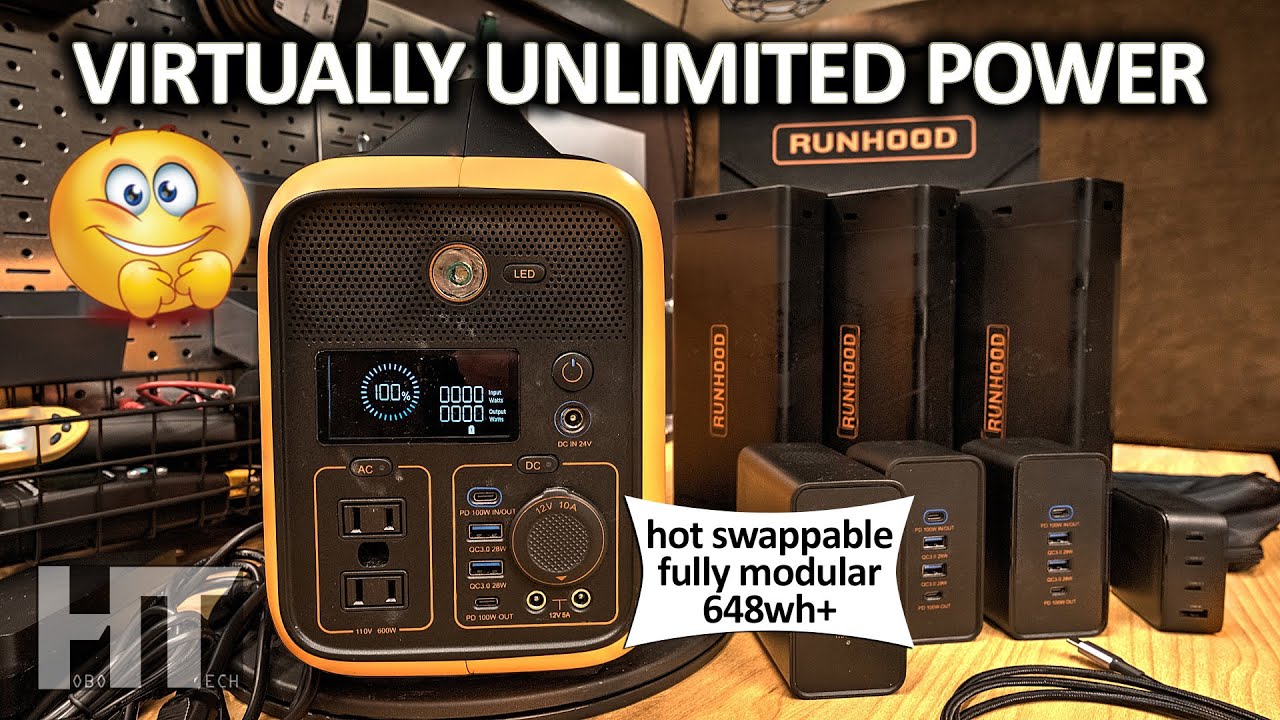 RUNHOOD Rallye fully modular power station 600W solar generator review