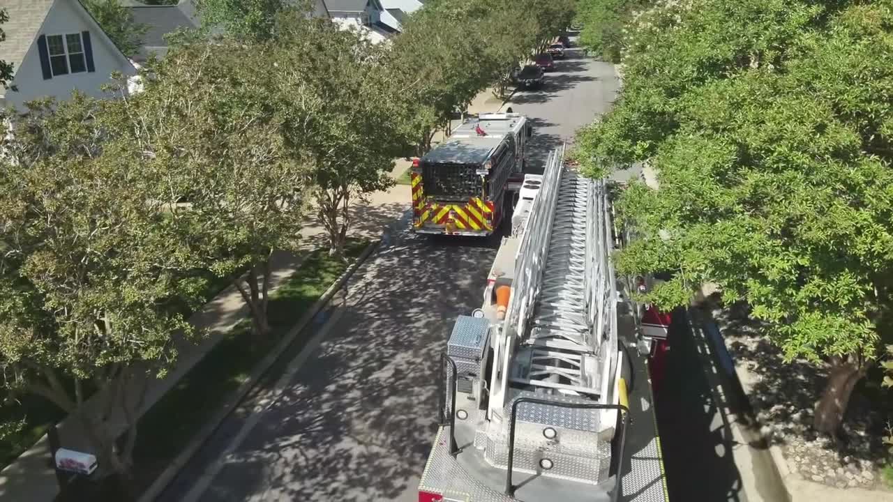 Virginia Beach Fire and EMS respond to a residential fire on Kerr Drive