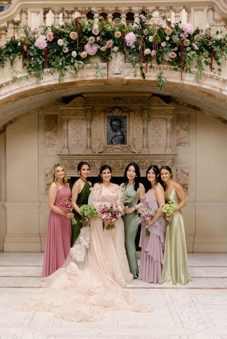 40 real bridal parties who rocked mix & match bridesmaids dresses