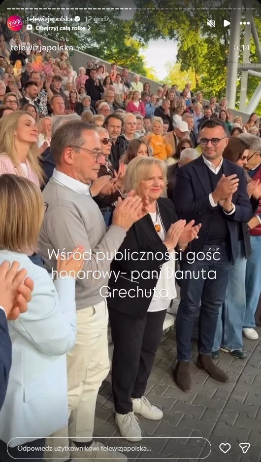 Wdowa po Marku Grechucie poruszona do łez. Cały amfiteatr wstał