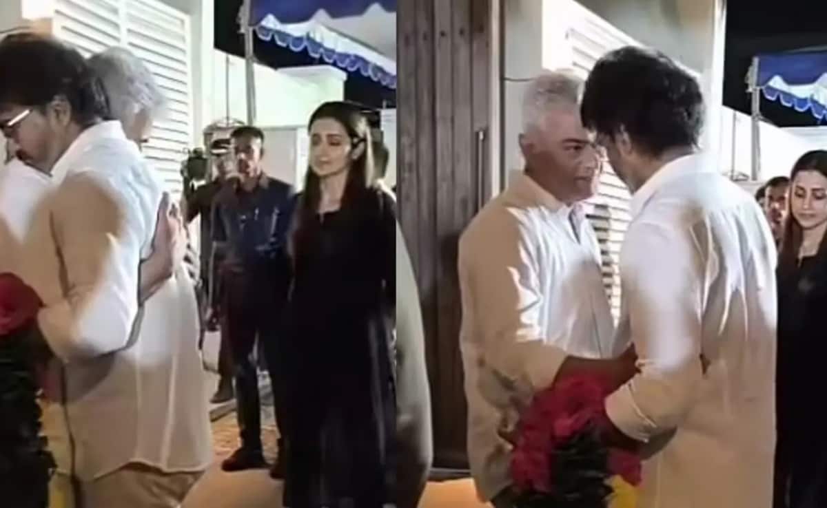 Vijay-Trisha hug Ajith Kumar after mother Mohini Mani's death. Watch