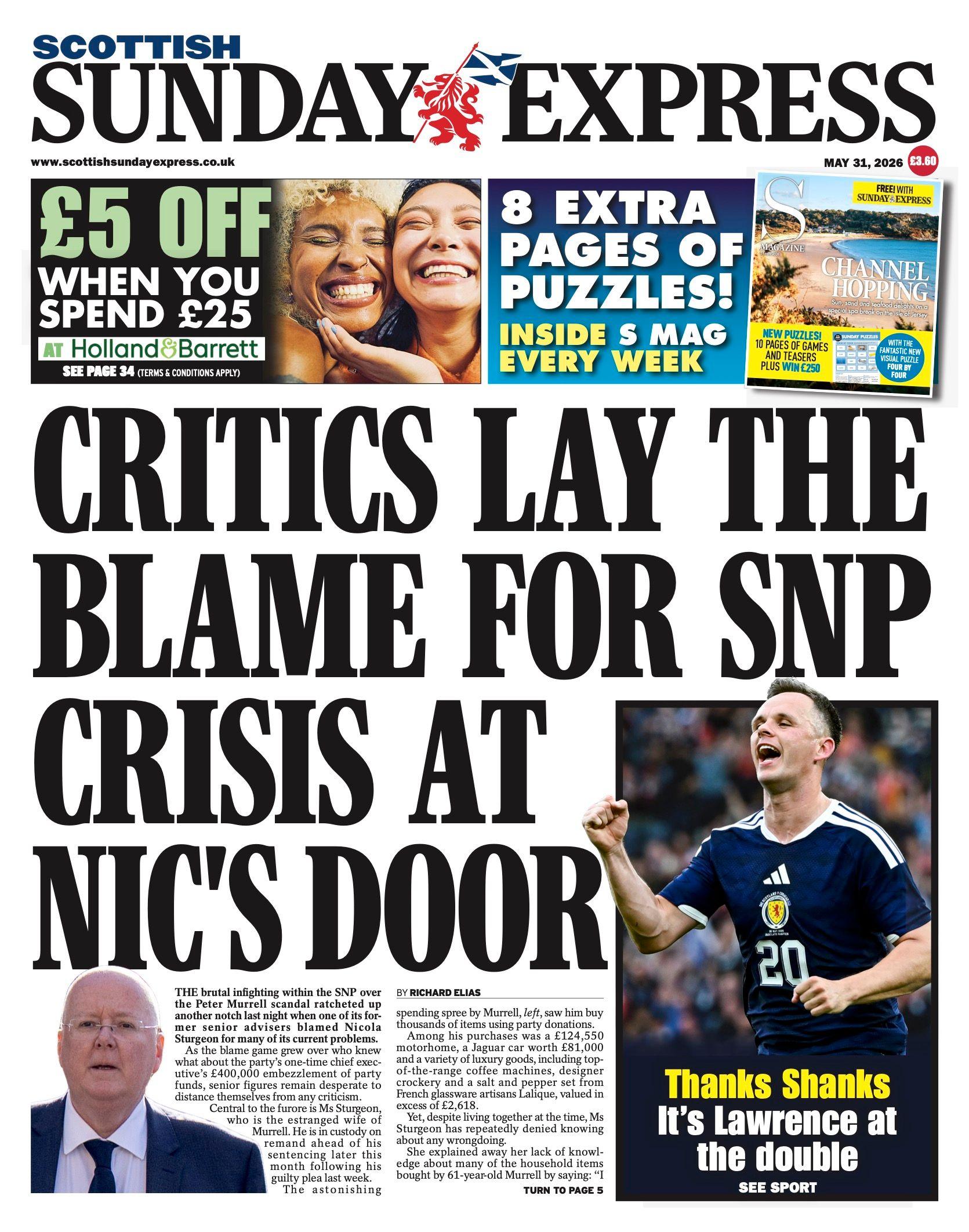 Scotland's papers: SNP donors' court threat and Sturgeon's England move