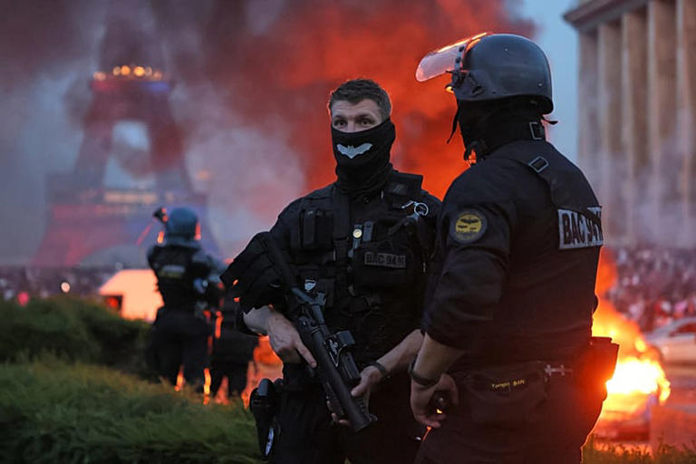 French police detain hundreds in Paris after violent celebrations of ...