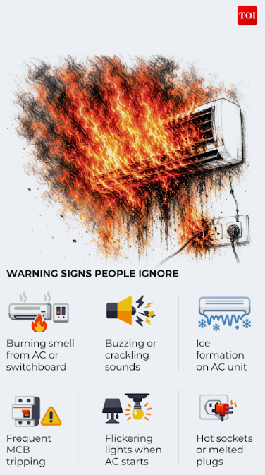 As ACs run nonstop in 45°C heat, are Delhi homes facing a growing fire ...