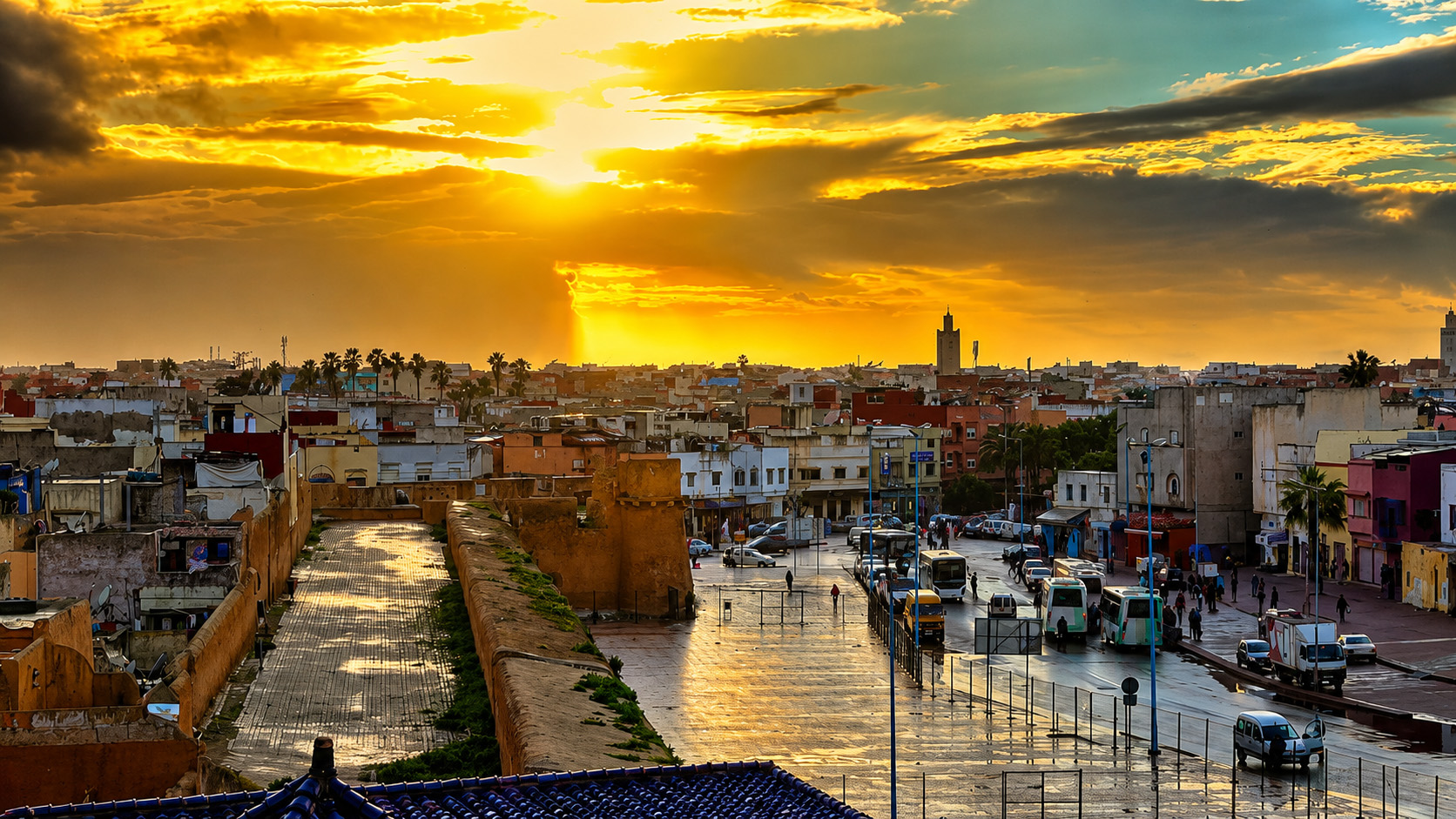 El Jadida’s historic coastal walls glowing at sunset