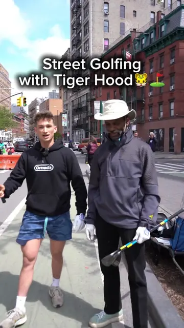 Street golf showdown with Tiger Hood in New York