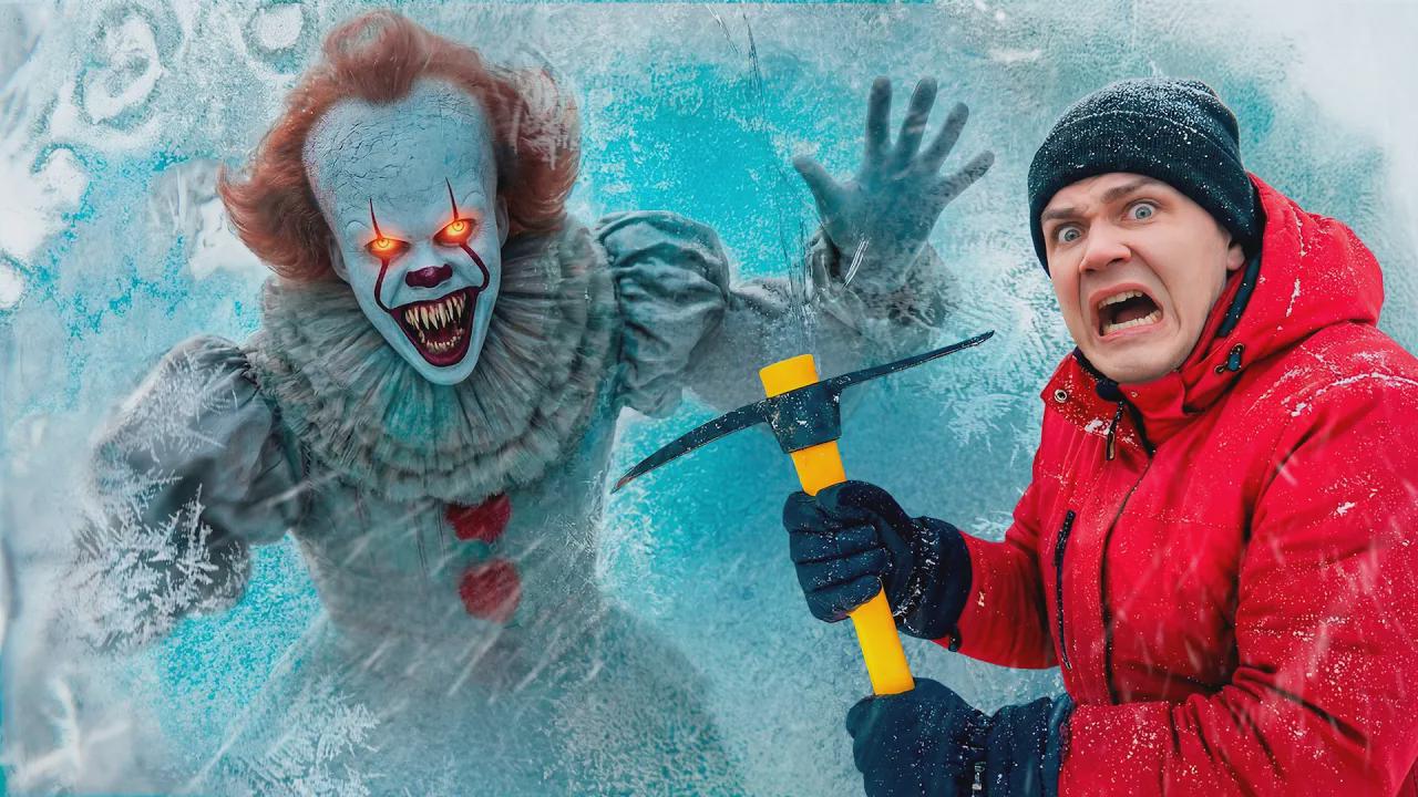 We found Pennywise trapped under the ice in Derry!