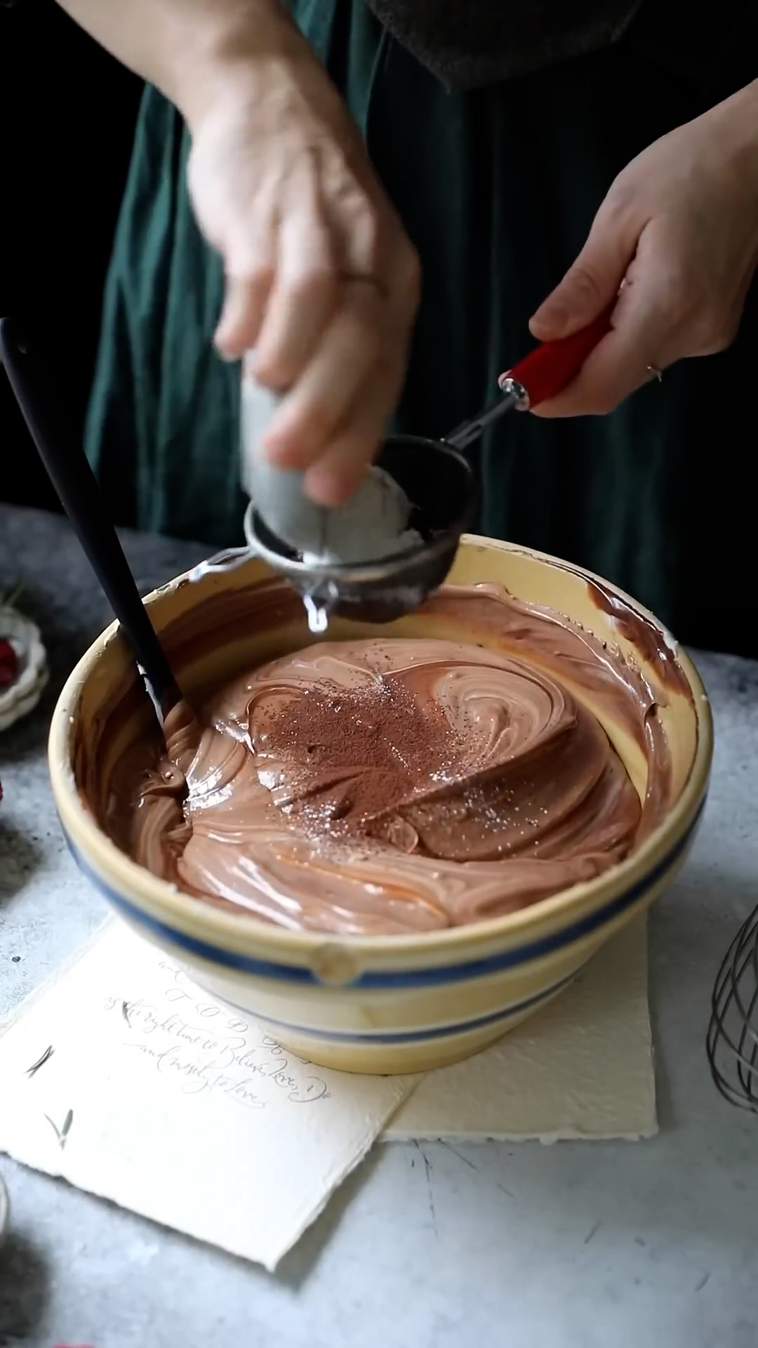 Creamy chocolate cheesecake with caramelized top