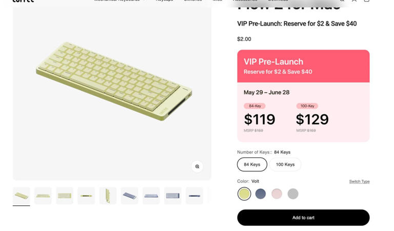 Lofree calque son Flow 2 sur les couleurs du MacBook Neo d’Apple