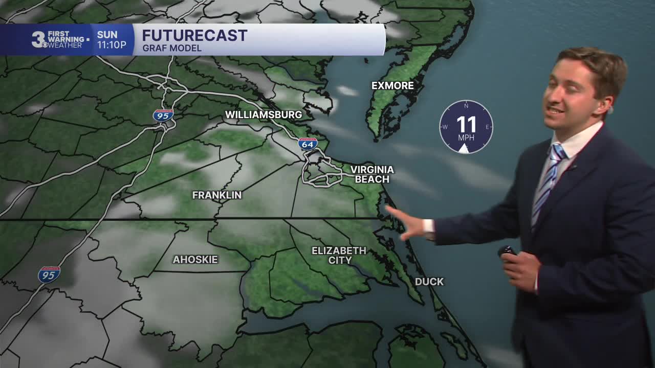 First warning forecast: Sunny Sunday, tracking showers on Monday