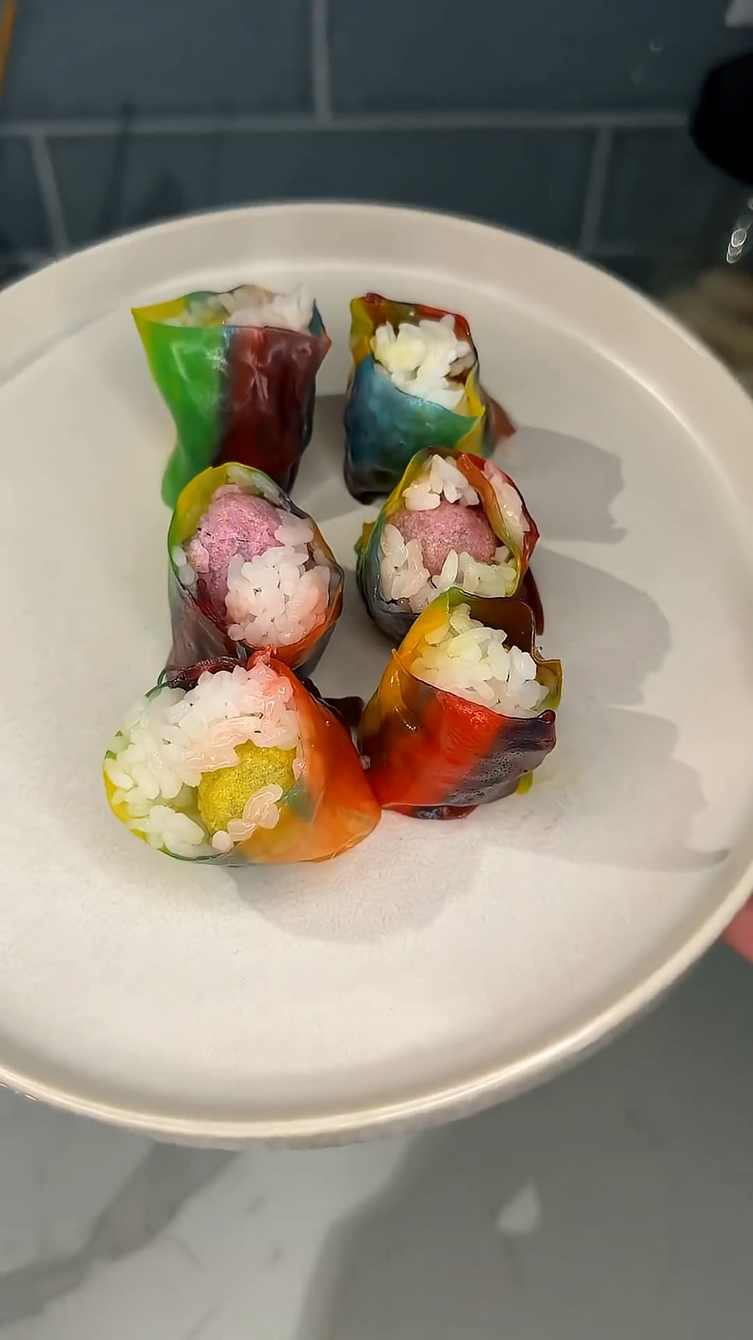 Sweet rice formation mimics savory dish with candy ingredients