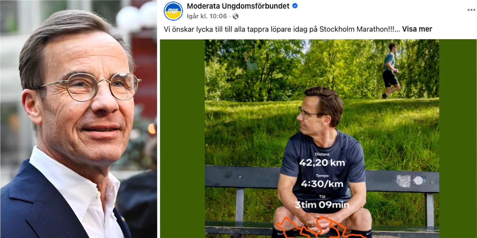 Muf gav Kristersson snabb maratontid – var påhittad