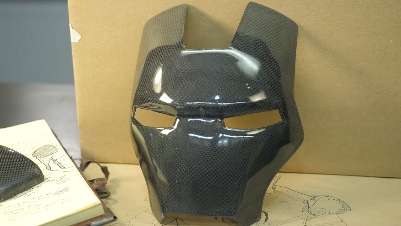 How to make carbon fiber Iron Man mask using 3D printed molds