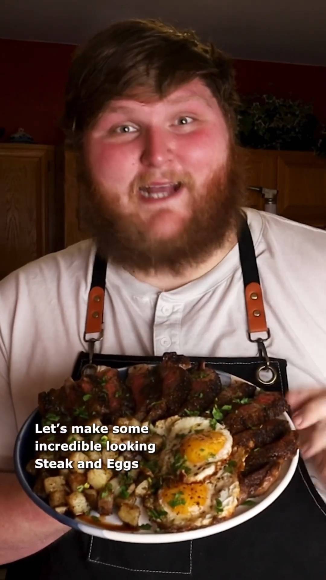 Bold breakfast featuring perfectly seared ribeye with eggs