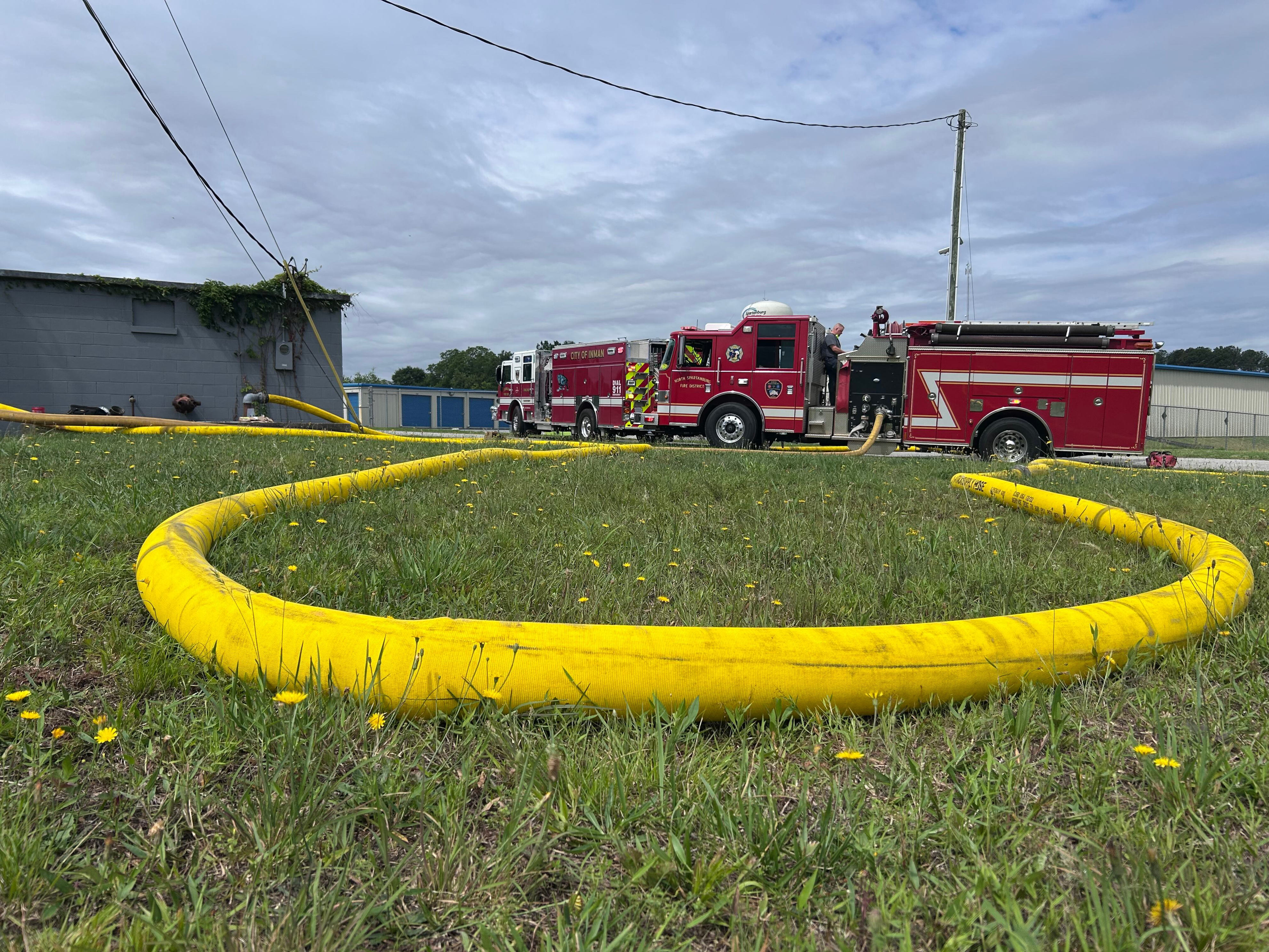 Crews, hazmat unit respond to fire at warehouse in Spartanburg