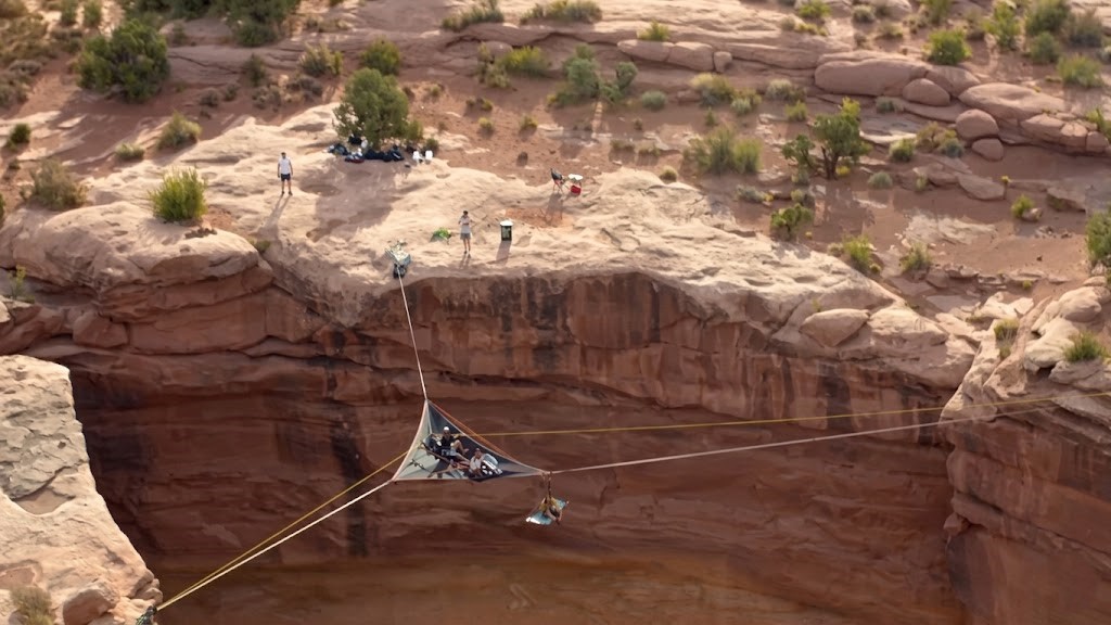 We hung a bed over a 500-foot cliff - then one of us snapped