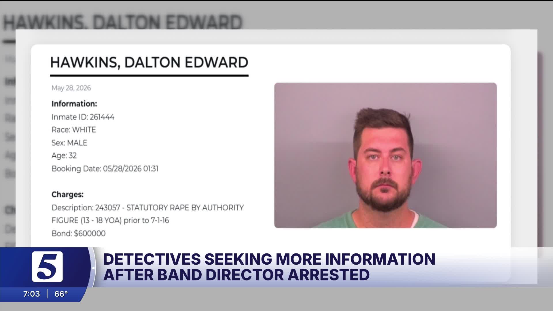 Band director arrested for statutory rape; more victims sought