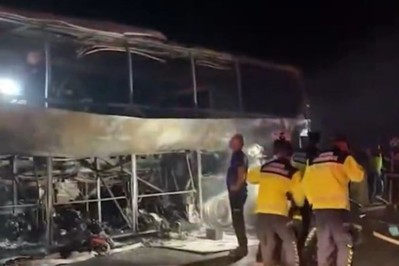 Baby among 8 people killed as bus sets on fire after horror crash with ...