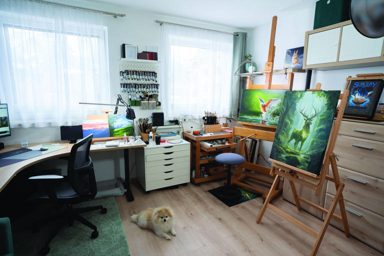 How I kitted out my art studio in a small apartment in the Austrian Alps