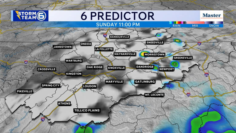 Knoxville weather: Spotty evening storms Sunday