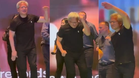 Watch: Nvidia's Jensen Huang dances with employees at company event ...