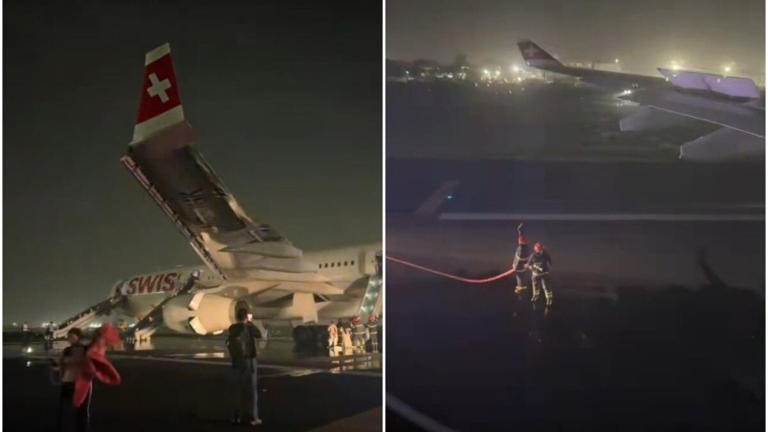 Loud bang, flames: Aviation probe details SWISS flight engine failure ...