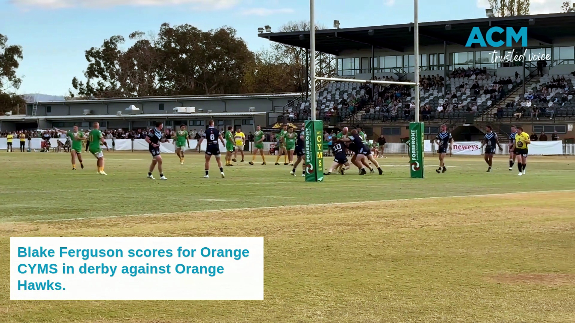 Orange Hawks' Ryan Manning crosses for his first try of the PMP season