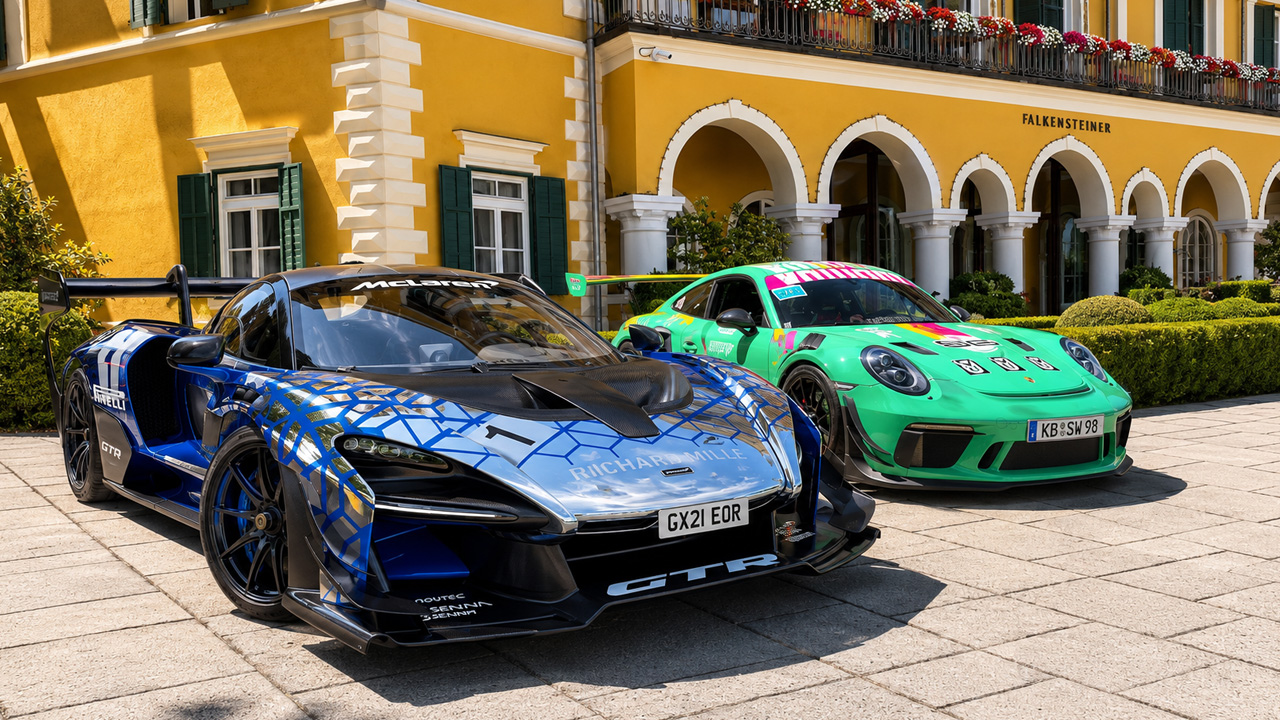 Street-legal Senna GTR leads a wild supercar convoy