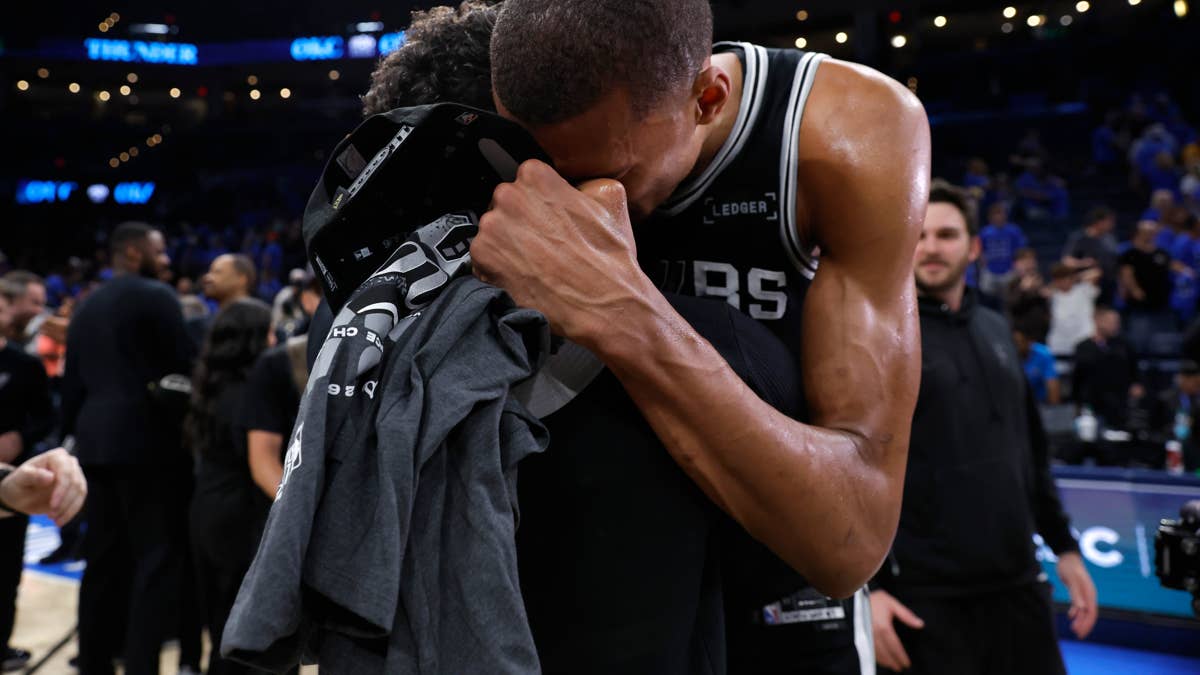 Victor Wembanyama shares emotional embrace with father after NBA Finals ...