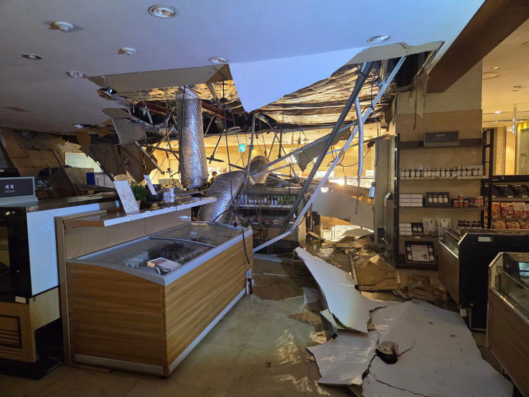 Ceiling collapse at Lotte Department Store Centum City branch