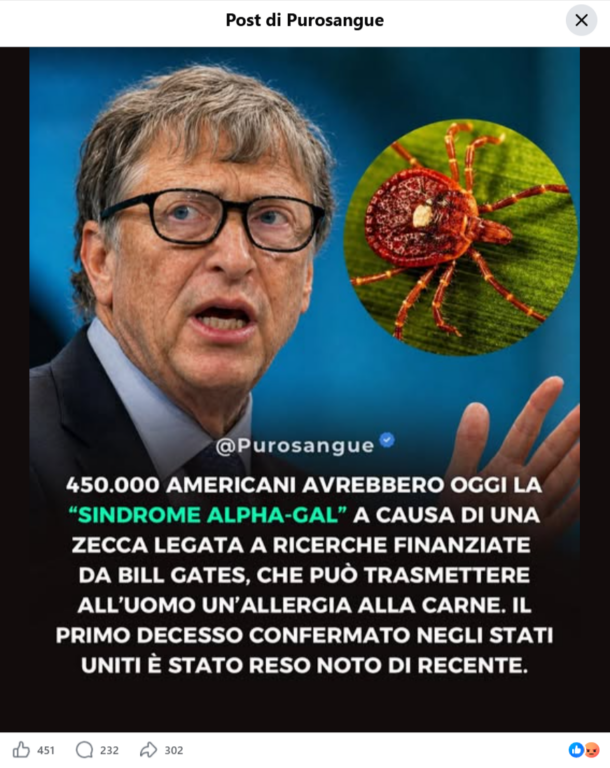 L’allergia alla carne trasmessa dalle zecche è colpa di Bill Gates? No ...