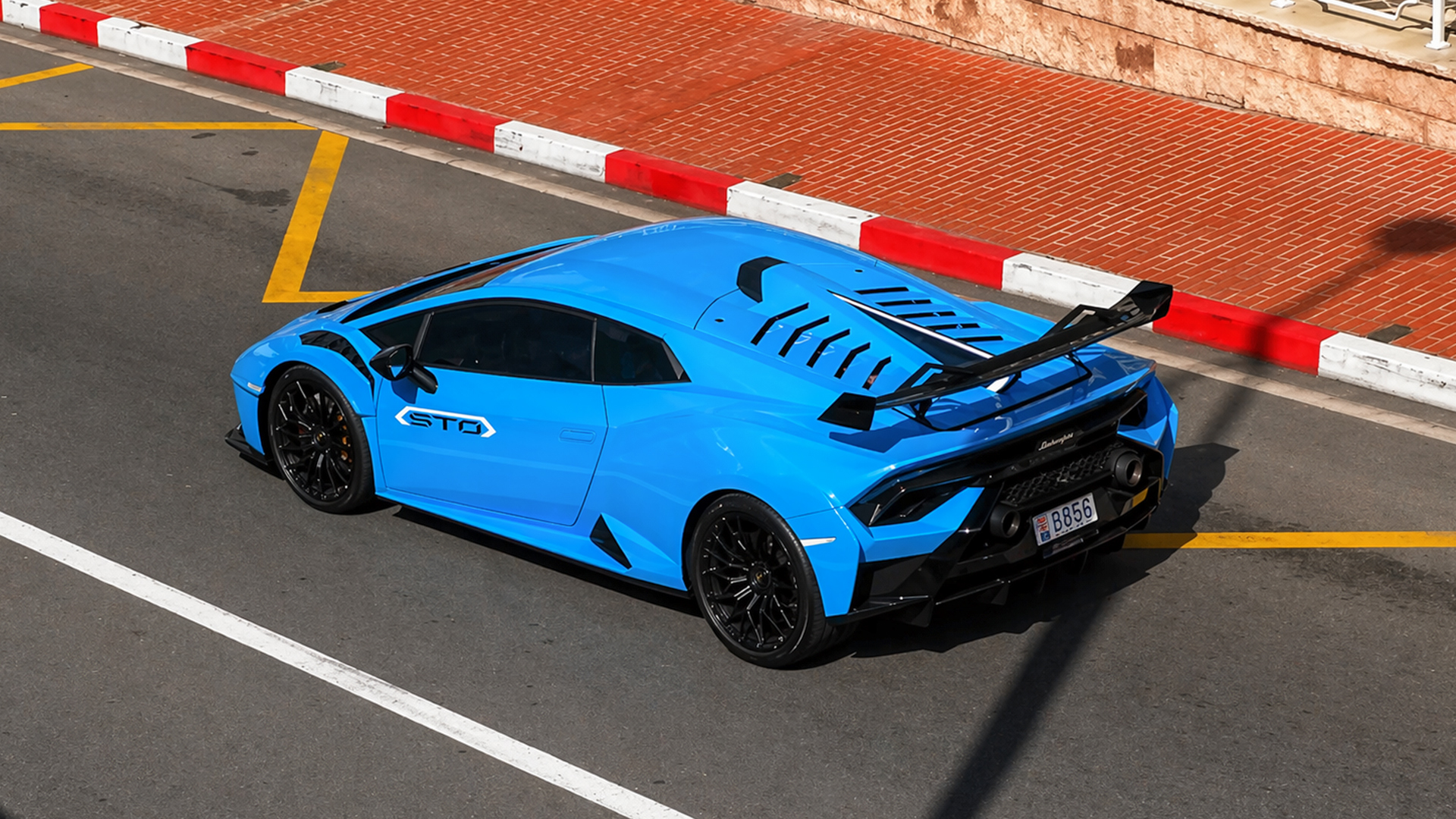 $450K Lamborghini Huracán STO navigating Monaco roads
