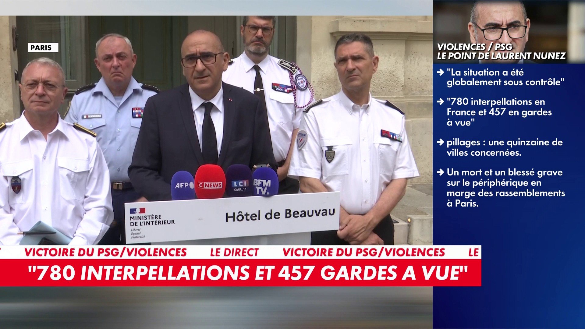 Laurent Nuñez rassure sur la célébration du PSG prévue au Champ-de-Mars ...