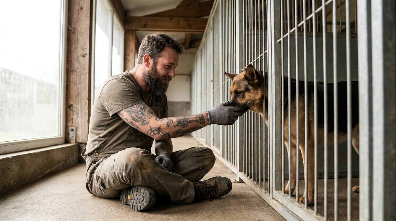 Ce chien terrorisé ne laissait personne l'approcher : un homme entre ...