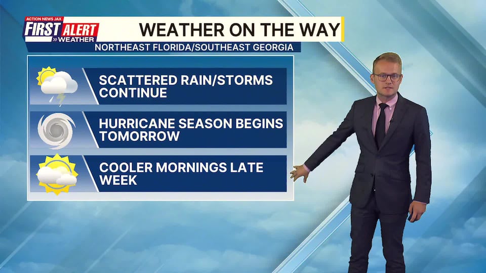 More spotty downpours this afternoon and evening