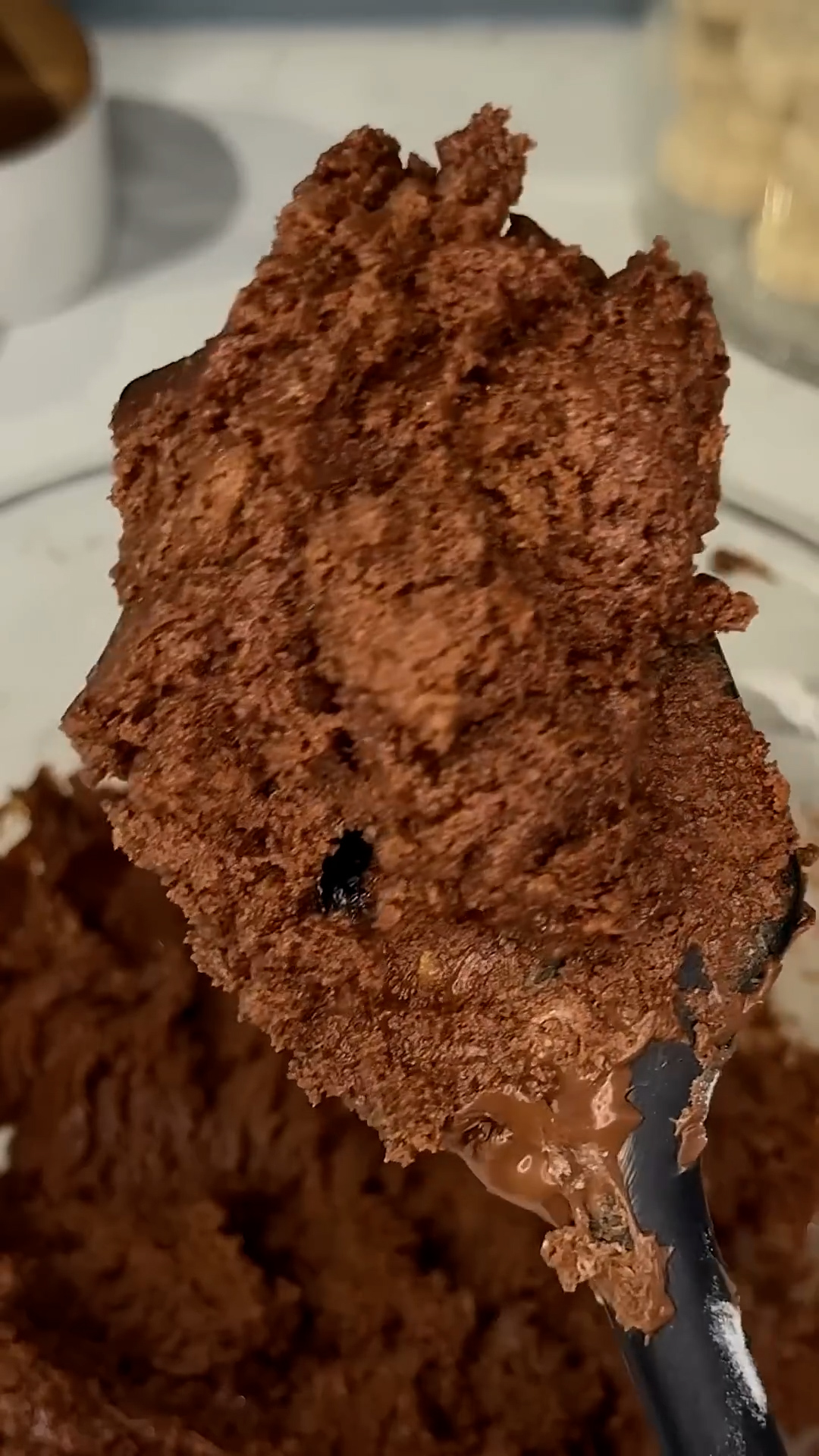Hazelnut spread, egg, and flour form quick cookie dough
