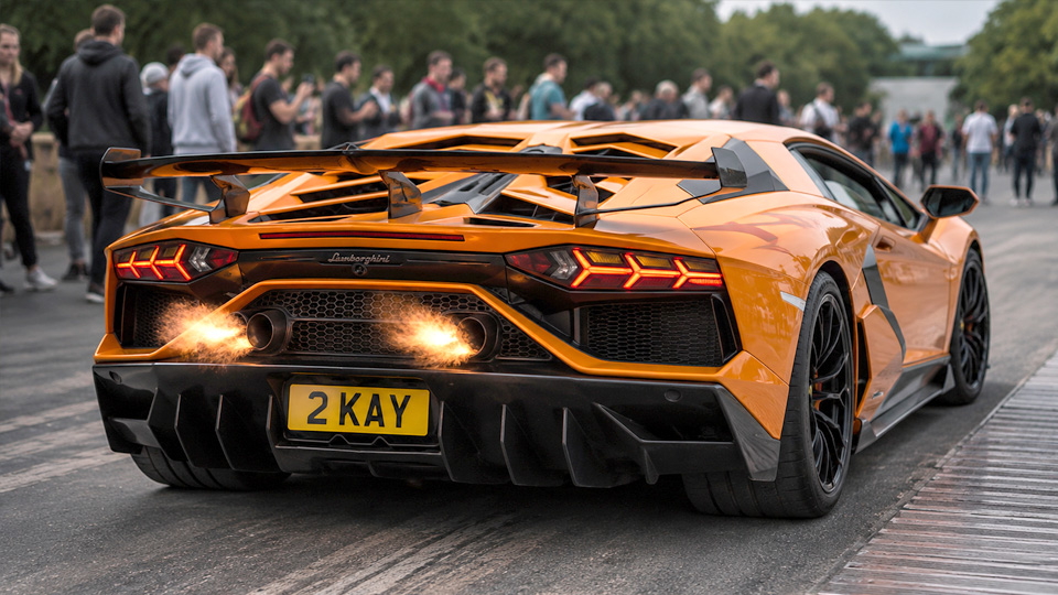 How loud is the Aventador SVJ V12 during full throttle revs?