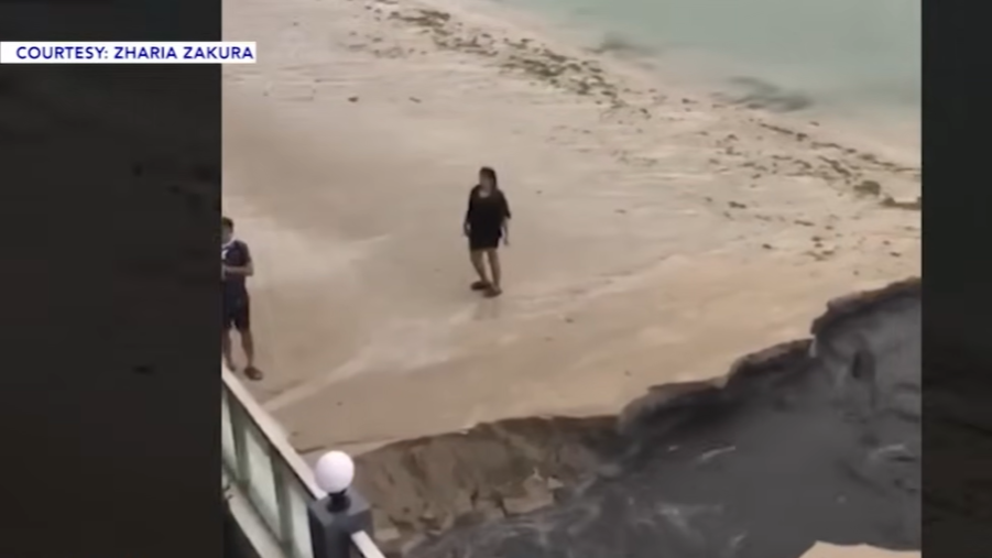 Sludge-like, murky water flows into sea in El Nido, Palawan