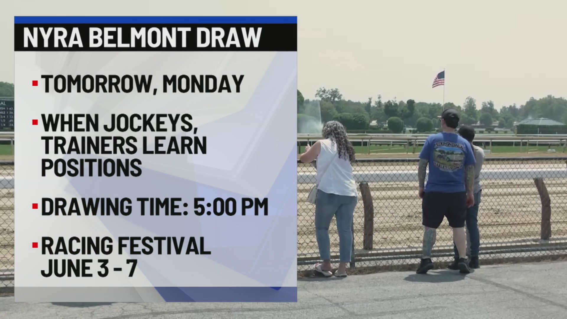 NYRA Belmont draw set for Monday