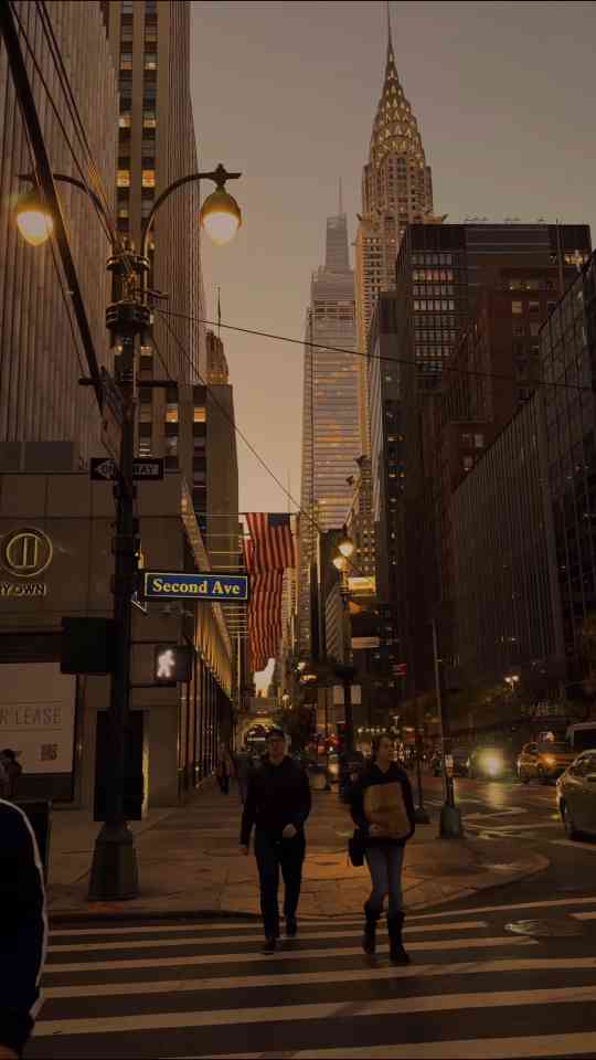 Golden sunset moments over New York City