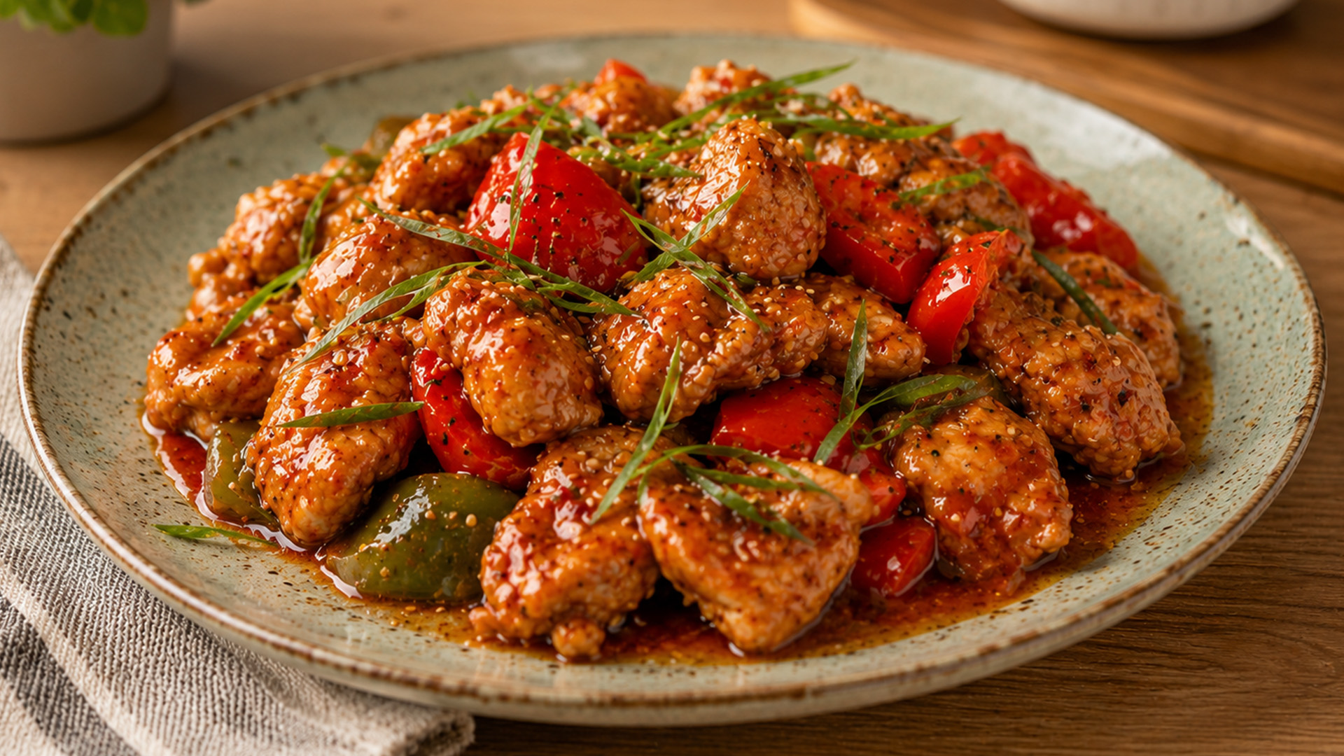 Black pepper chicken with bold restaurant style flavor
