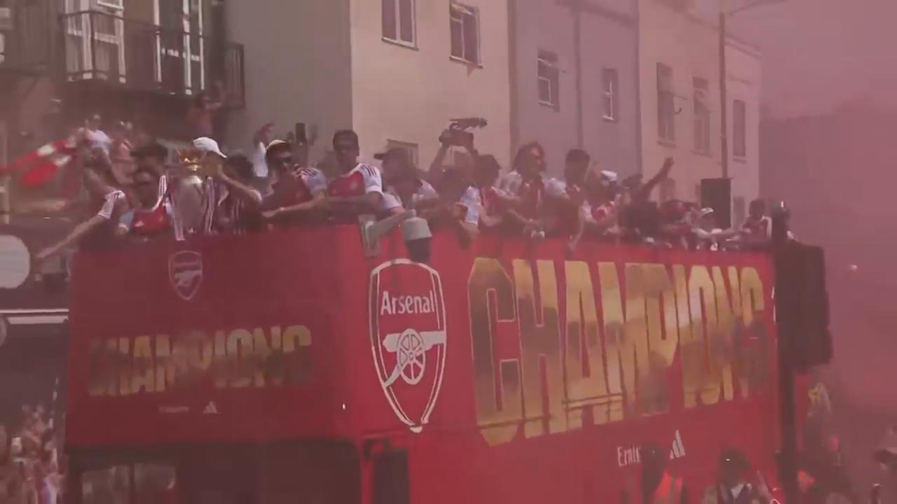 Arsenal hold trophy parade after lifting first league title in 22 years