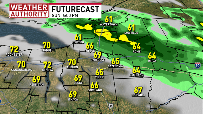 Batch of showers late Sunday, then sunshine and summer heat returns ...