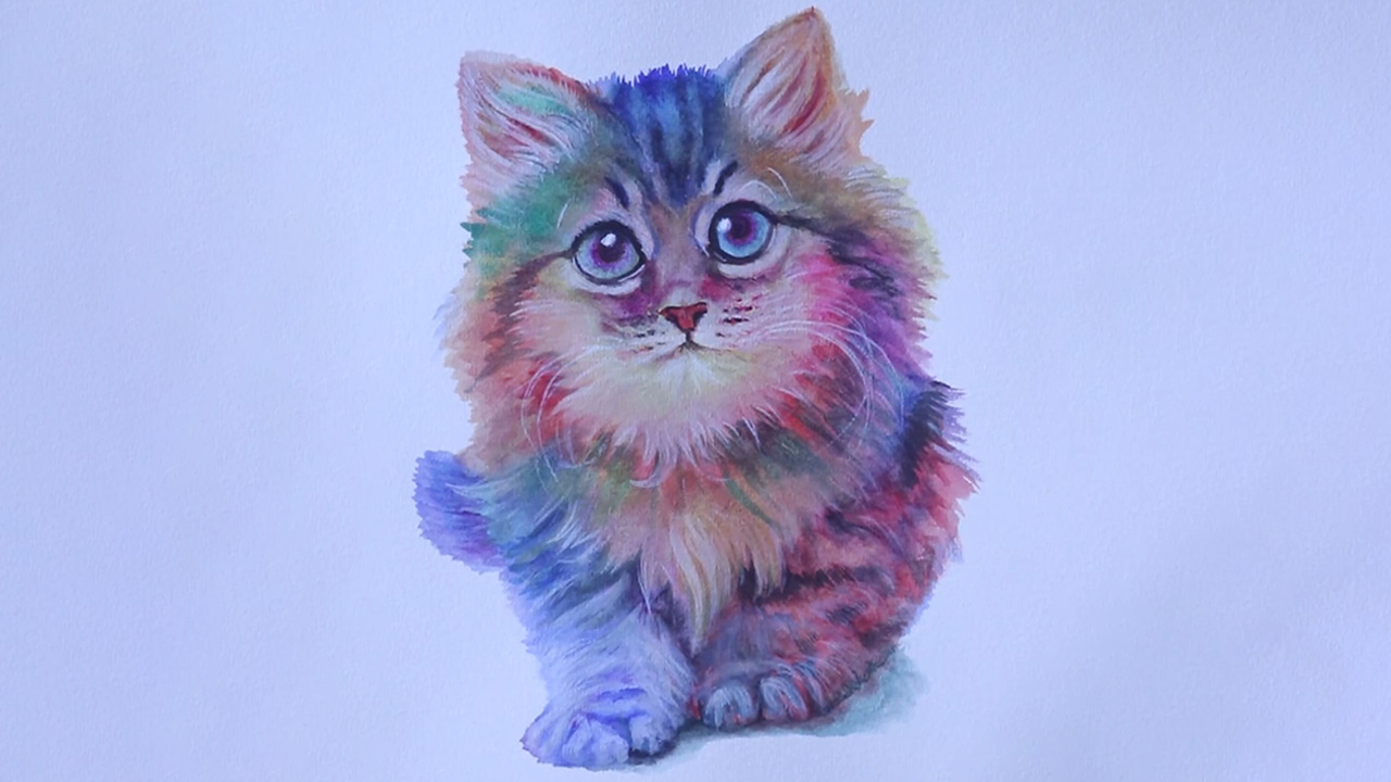 How to paint an adorable kitten in watercolor easy art tutorial