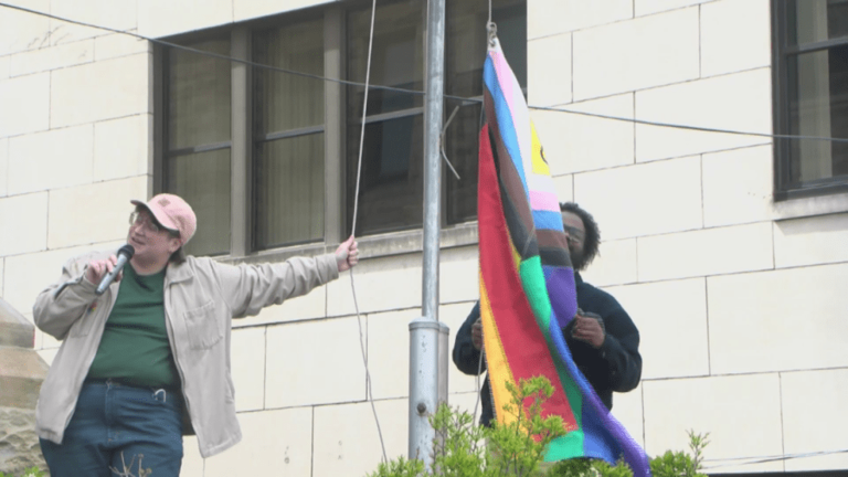 Raising Pride flag in Scranton with annual event