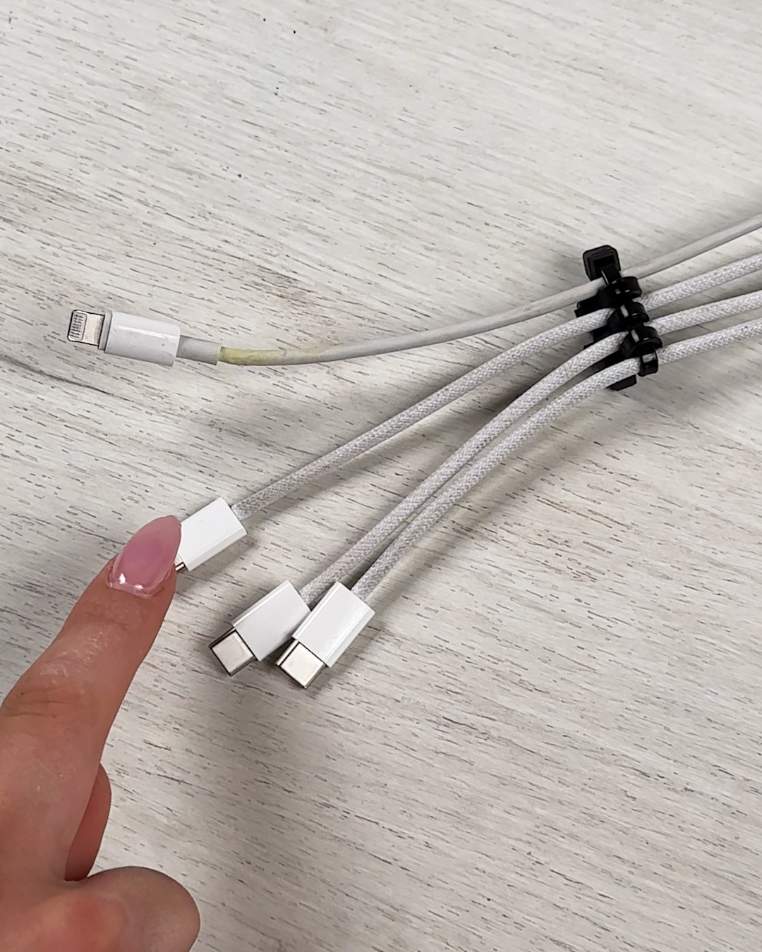 Organizing cables with zip ties