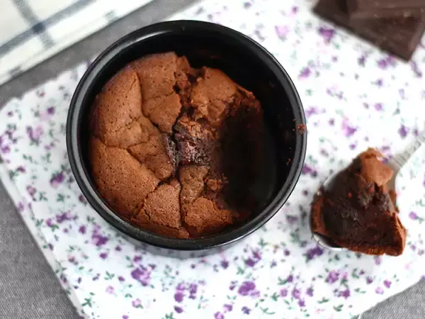Coulant de chocolate cremoso sin gluten