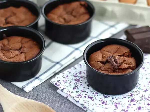 Coulant de chocolate cremoso sin gluten